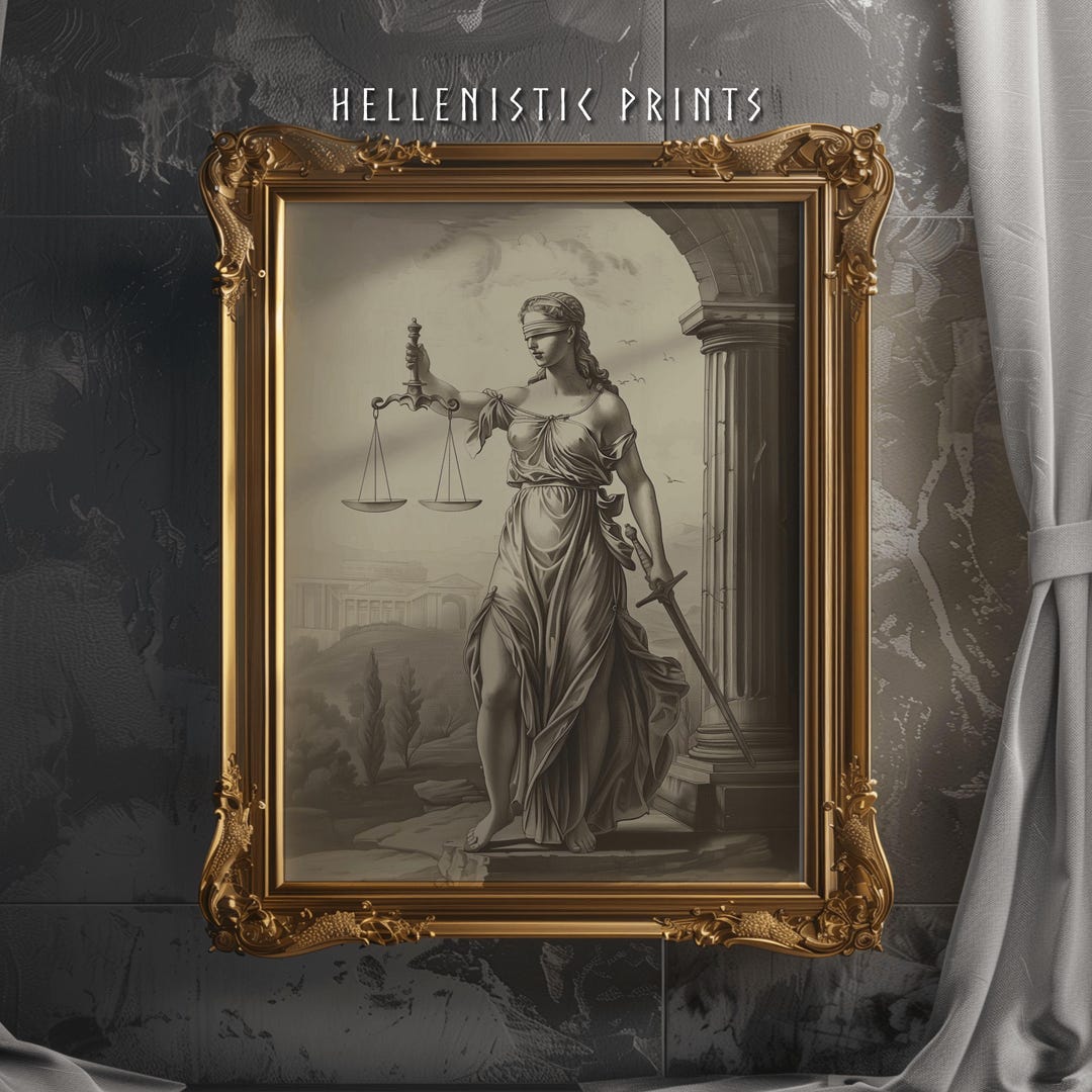 Themis Goddess of Justice Printable Art | Lady Liberty | Divine Law ...
