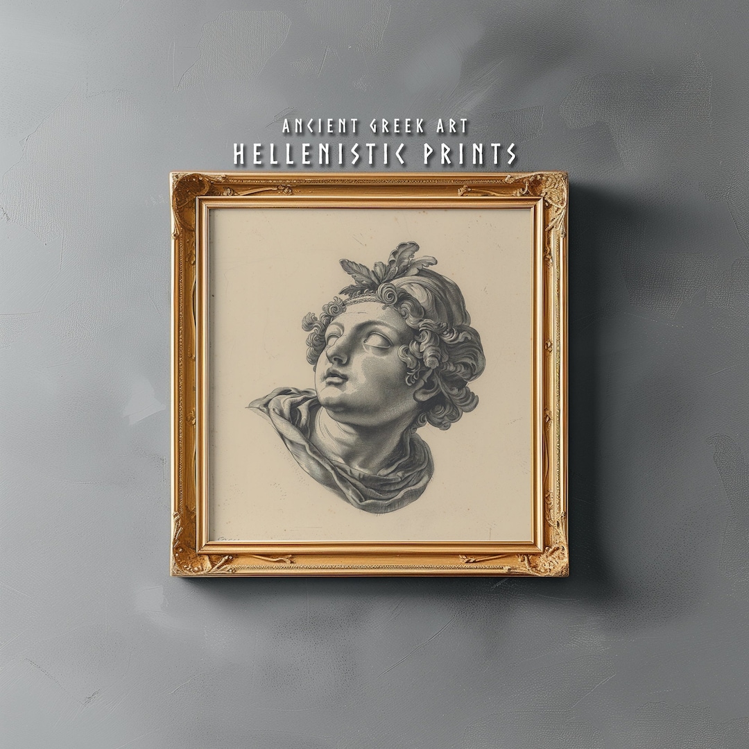 PRINTABLE Ancient Greek Person Portrait, Engraving Technique ...
