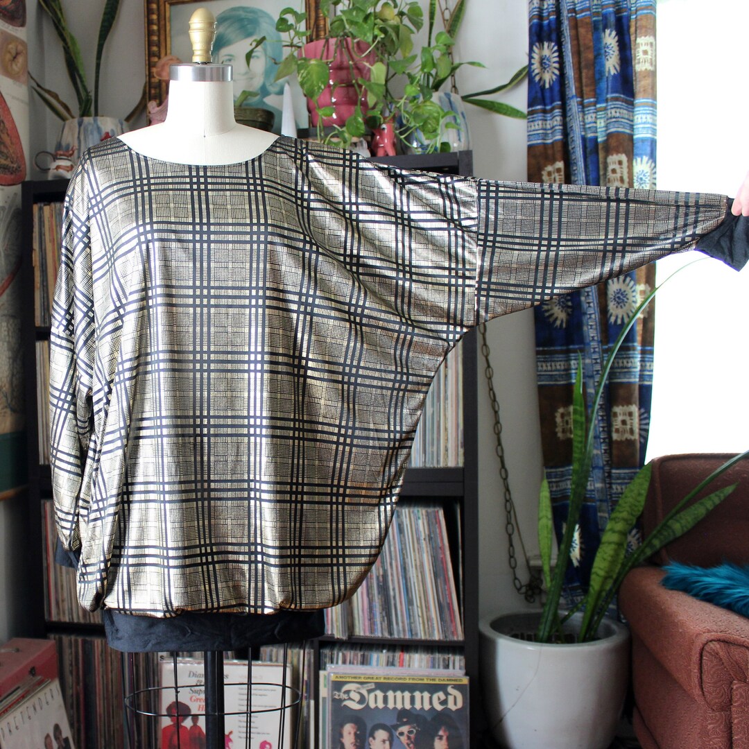 Vintage 1980s Bubble Dress Mini, Liquid Gold and Black by Periphery Too ...
