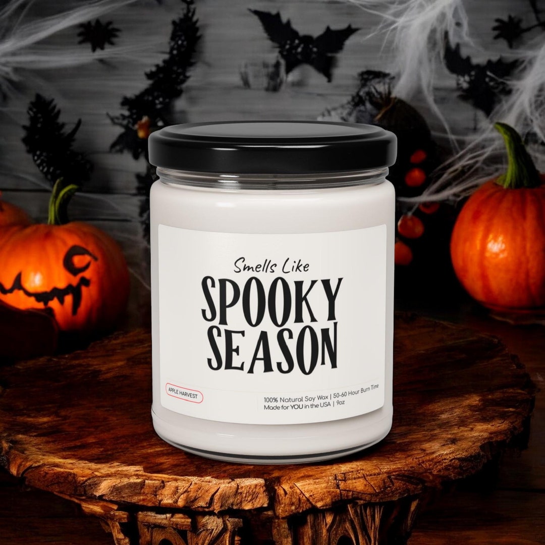 Smells Like Spooky Season Funny Halloween Candle, Fall and Autumn ...