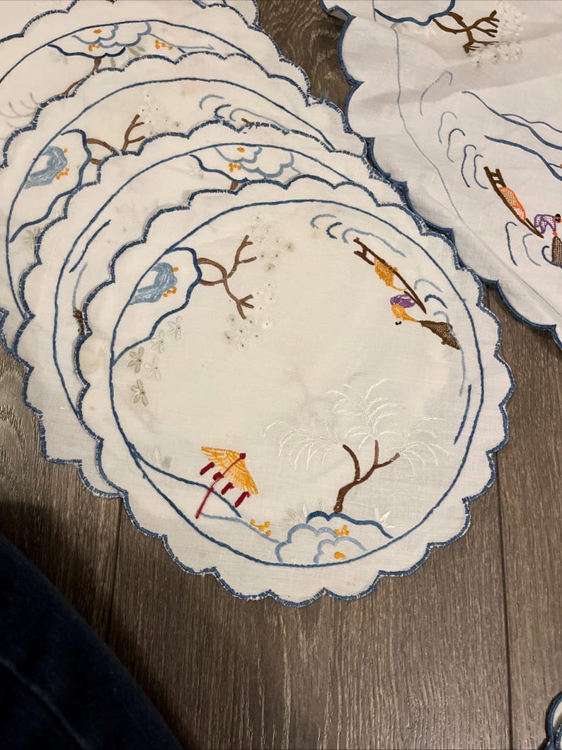 Chinese Themed Doily Set - Etsy