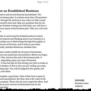 Generic Business Plan Template - Etsy