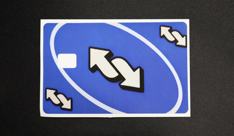 Blue Uno Reverse Card Glossy Vinyl Card Cover, Premium High Quality ...