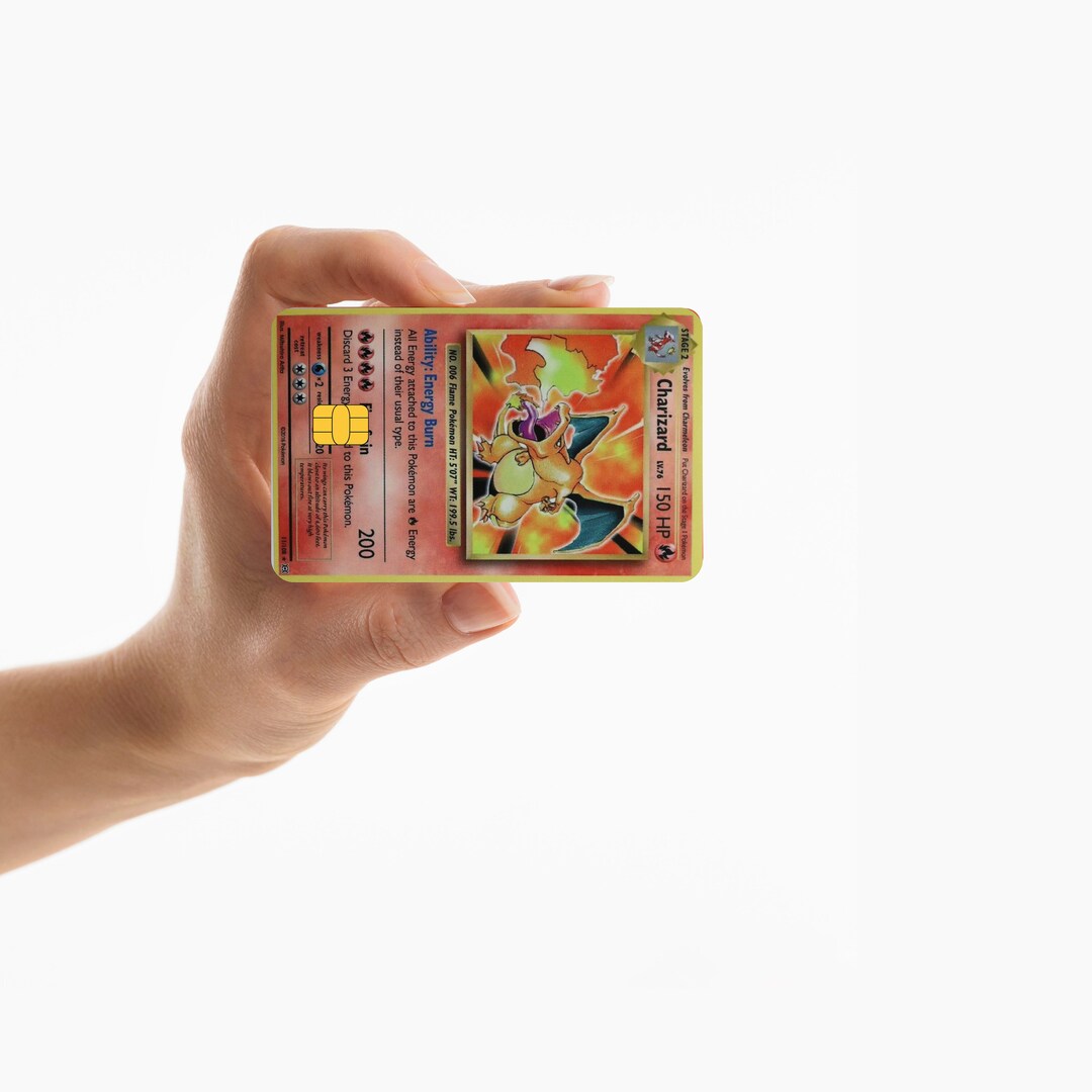 Charizard Pokemon Credit Card Vinyl Skin Cover, Premium High Quality ...