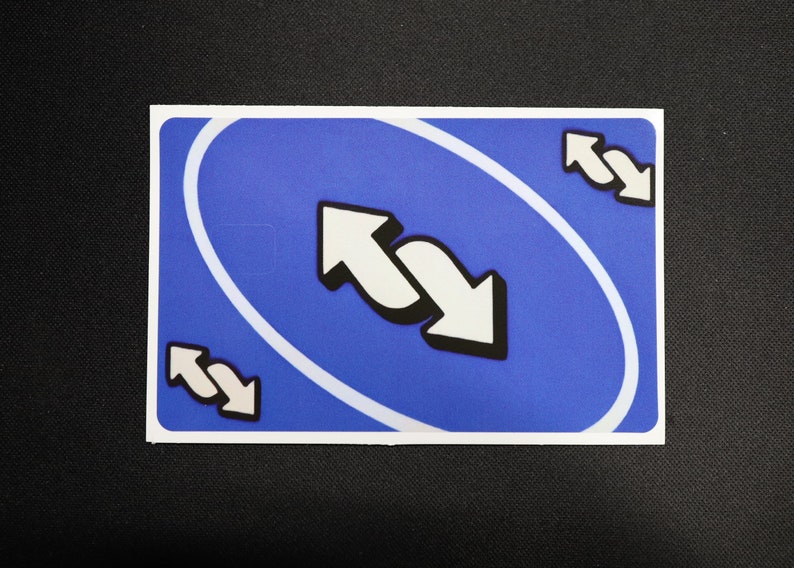 Blue Uno Reverse Card Glossy Vinyl Card Cover, Premium High Quality ...