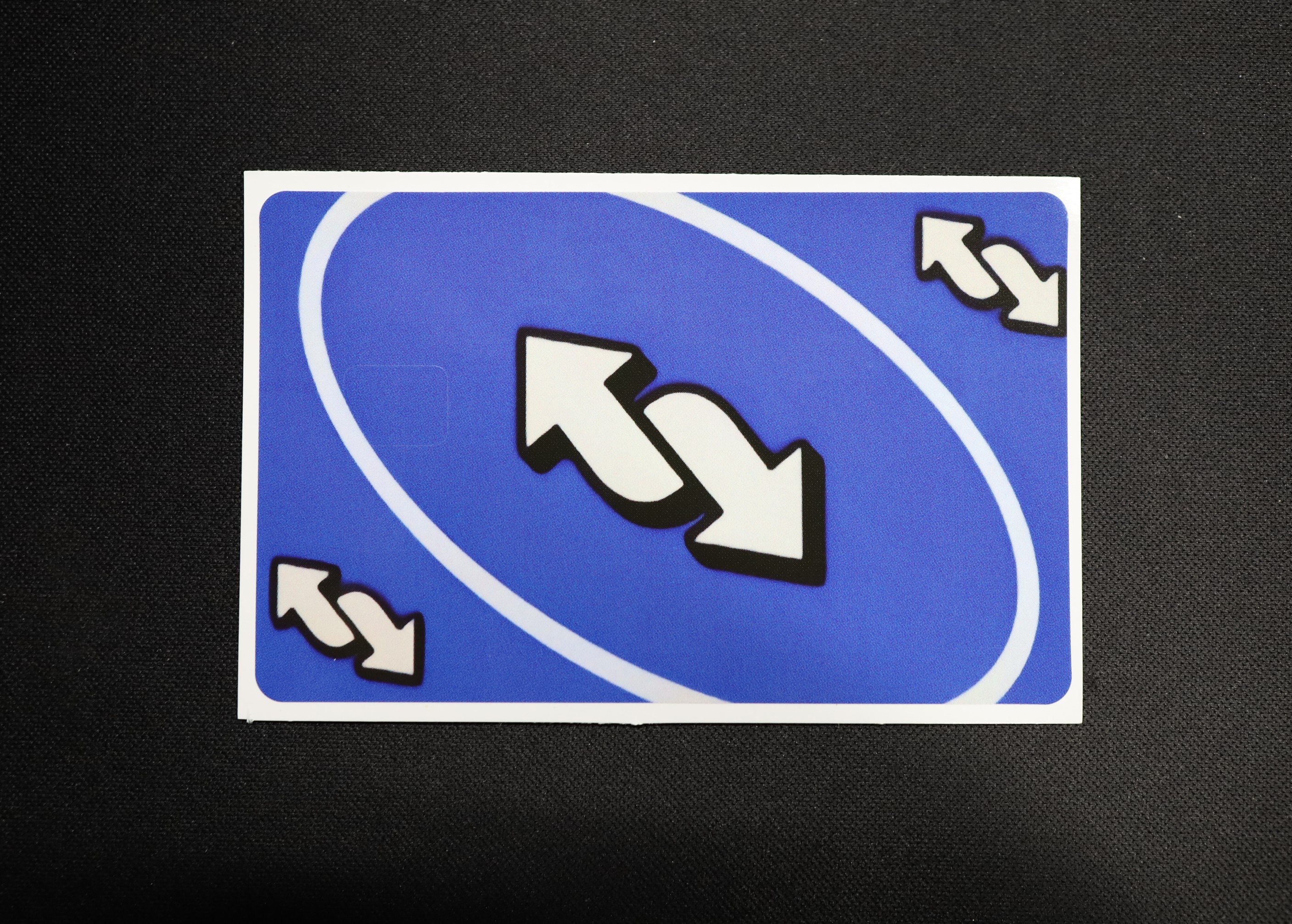 Blue Uno Reverse Card Glossy Vinyl Card Cover, Premium High Quality ...