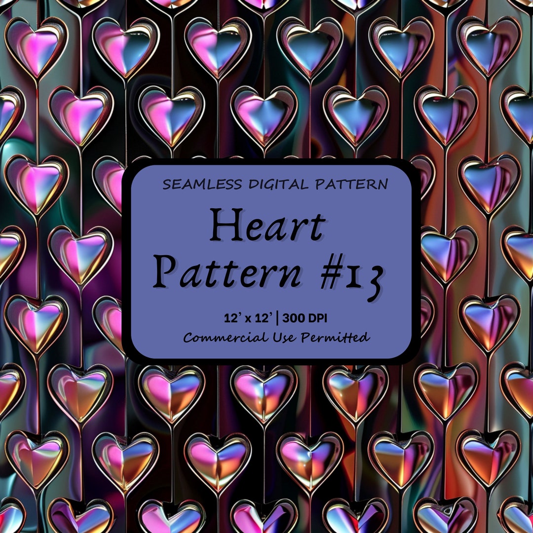 Heart Pattern 13 Seamless Digital Commercial Use Pattern Download ...