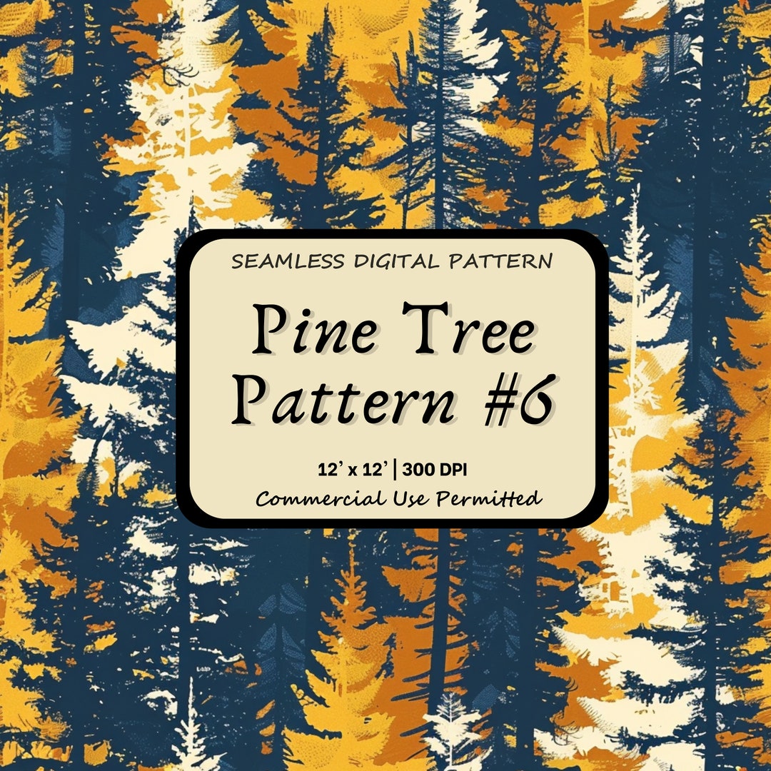 Pine Tree 6 Seamless Pattern Unlimited Commercial License Use Download ...