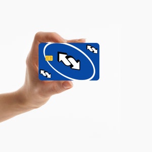 Blue Uno Reverse Card Glossy Vinyl Card Cover, Premium High Quality ...