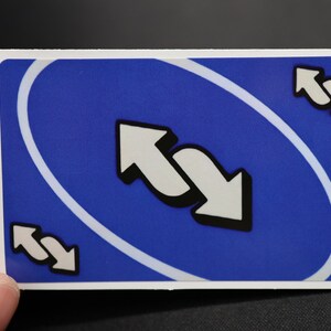 Blue Uno Reverse Card Glossy Vinyl Card Cover, Premium High Quality ...