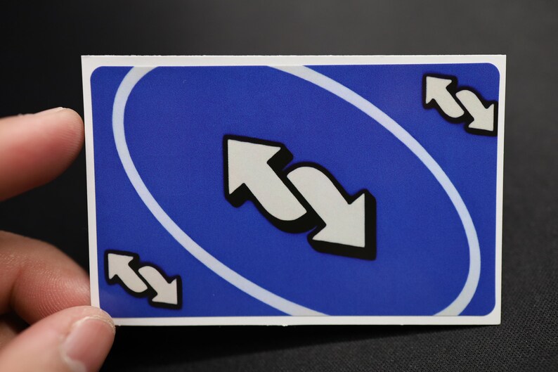 Blue Uno Reverse Card Glossy Vinyl Card Cover, Premium High Quality ...