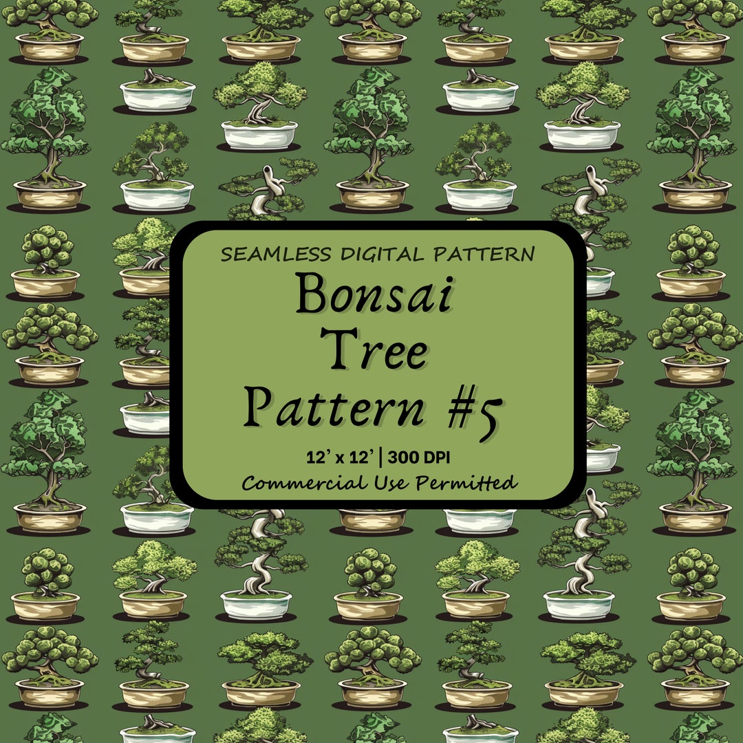 Bonsai Tree Pattern 5 Seamless Pattern Unlimited Commercial License Use ...