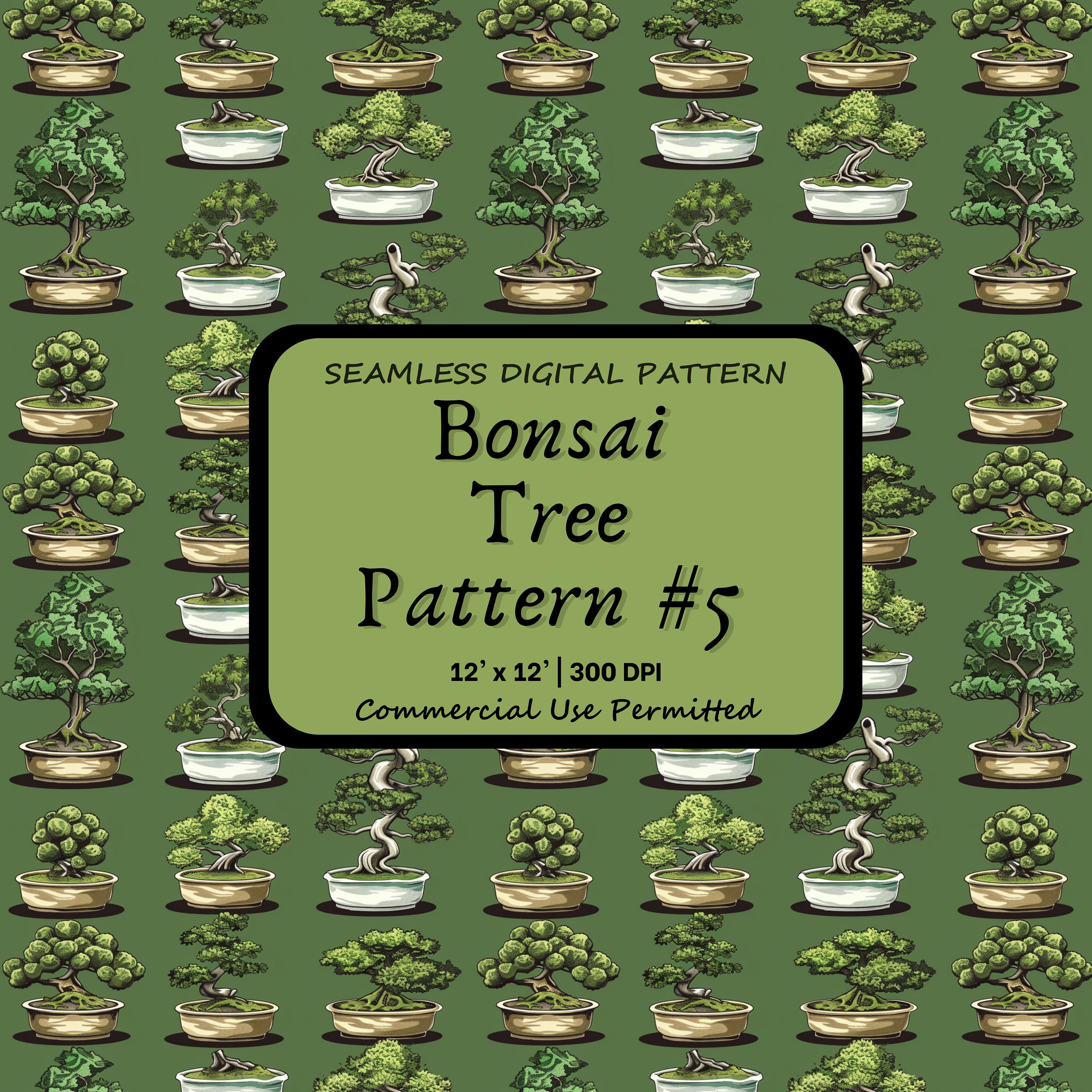 Bonsai Tree Pattern 5 Seamless Pattern Unlimited Commercial License Use ...