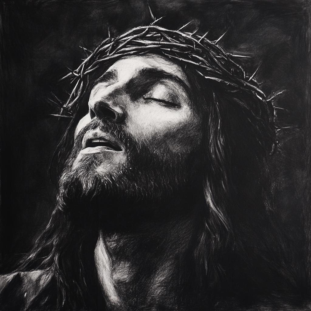 Charcoal Jesus Drawing : Instant Download PC | Mobile - Unique Etsy ...