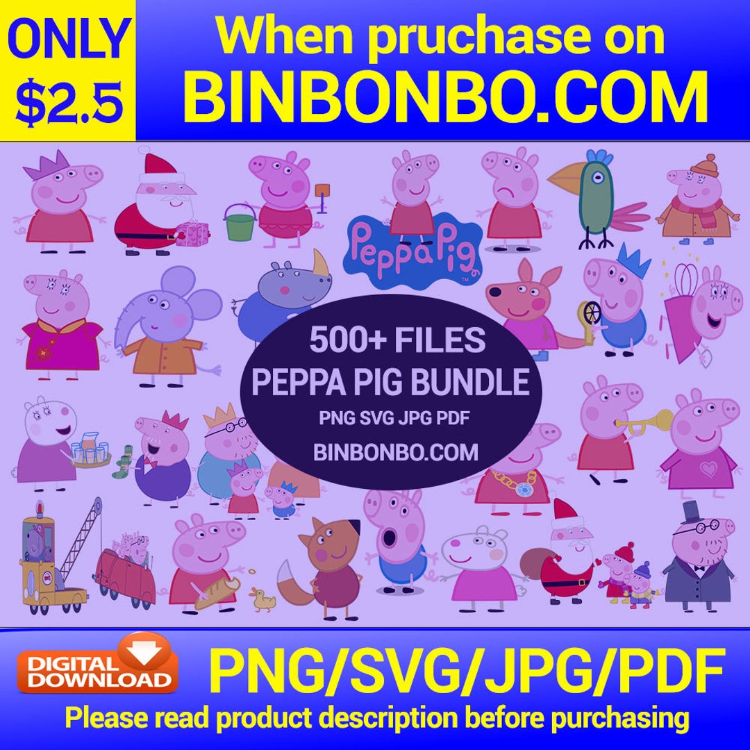 500 Mega Pig Bundle Png/svg, Pe.ppa Pig Png Bundle Png, Pe.ppa Pig ...