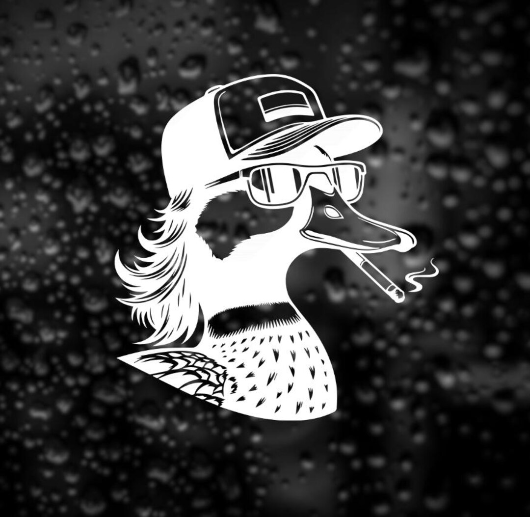 Duck With Hat Smoking Vinyl Decal, Mullet Duck - Etsy