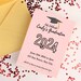 Pink and Black 2024 Graduation Invitation, Simple Minimalist Aesthetic ...