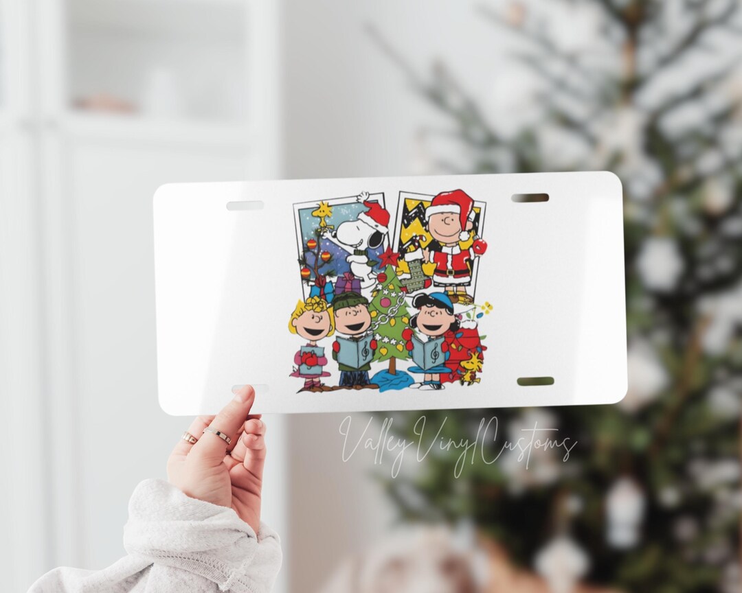 Peanuts Christmas Carolers Vanity Plate | Snoopy, Charlie Brown Holiday ...