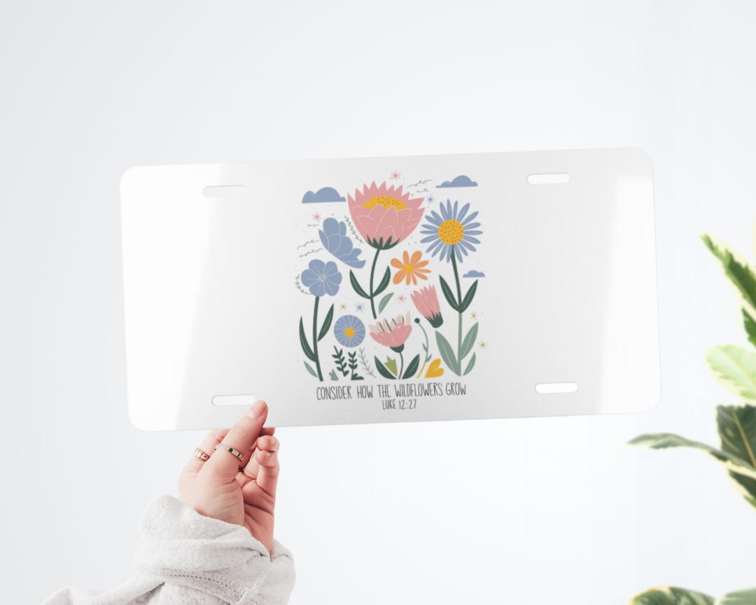 Floral Christian Vanity Plate, Inspirational Car Decor - Etsy
