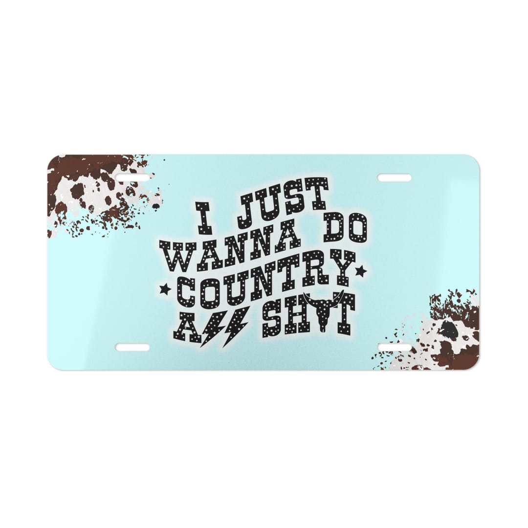 Cow Print Country Vanity Plate, Western Car Decor, Unique Gift for ...