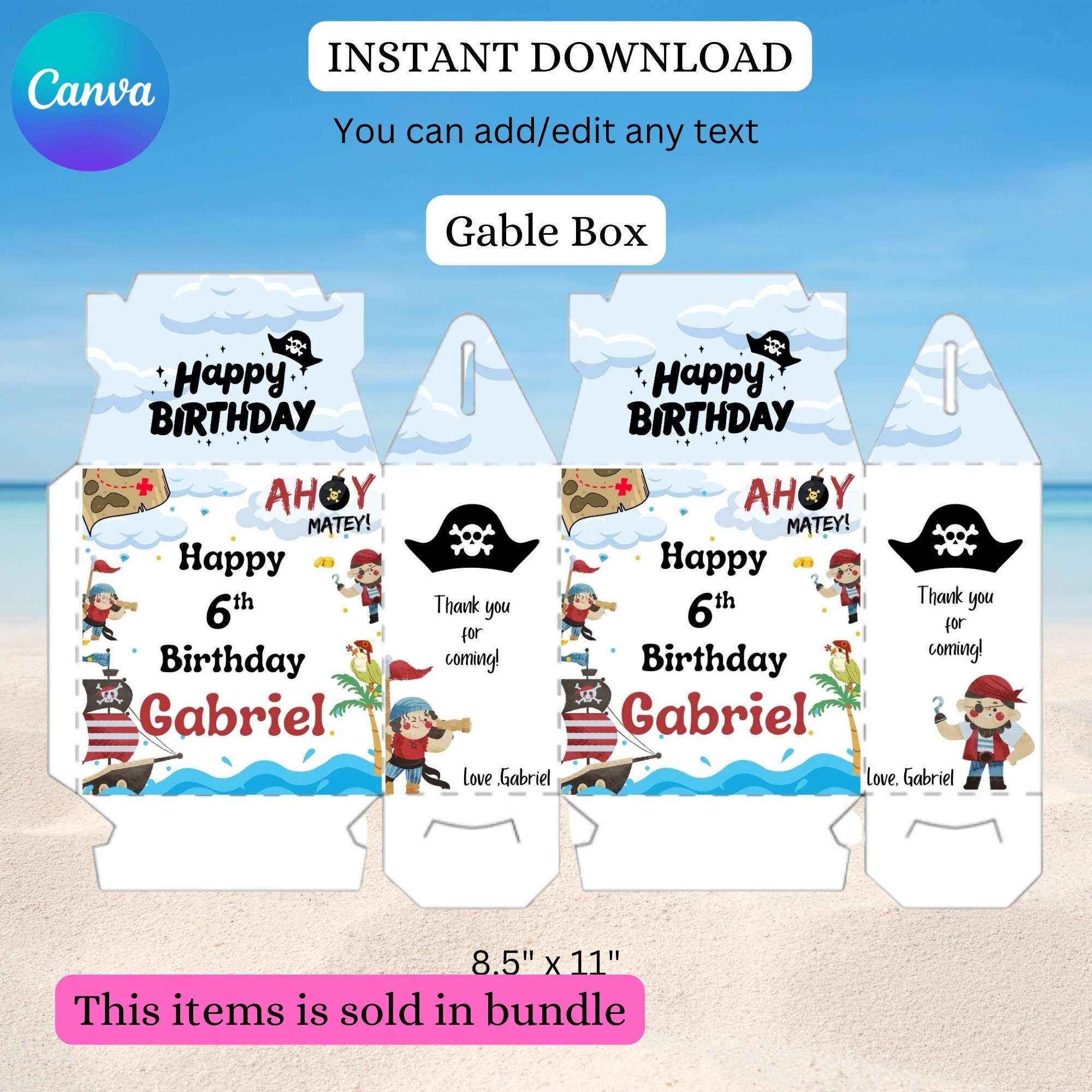 Editable Pirate Birthday Party Welcome Sign Pirate Birthday Party ...