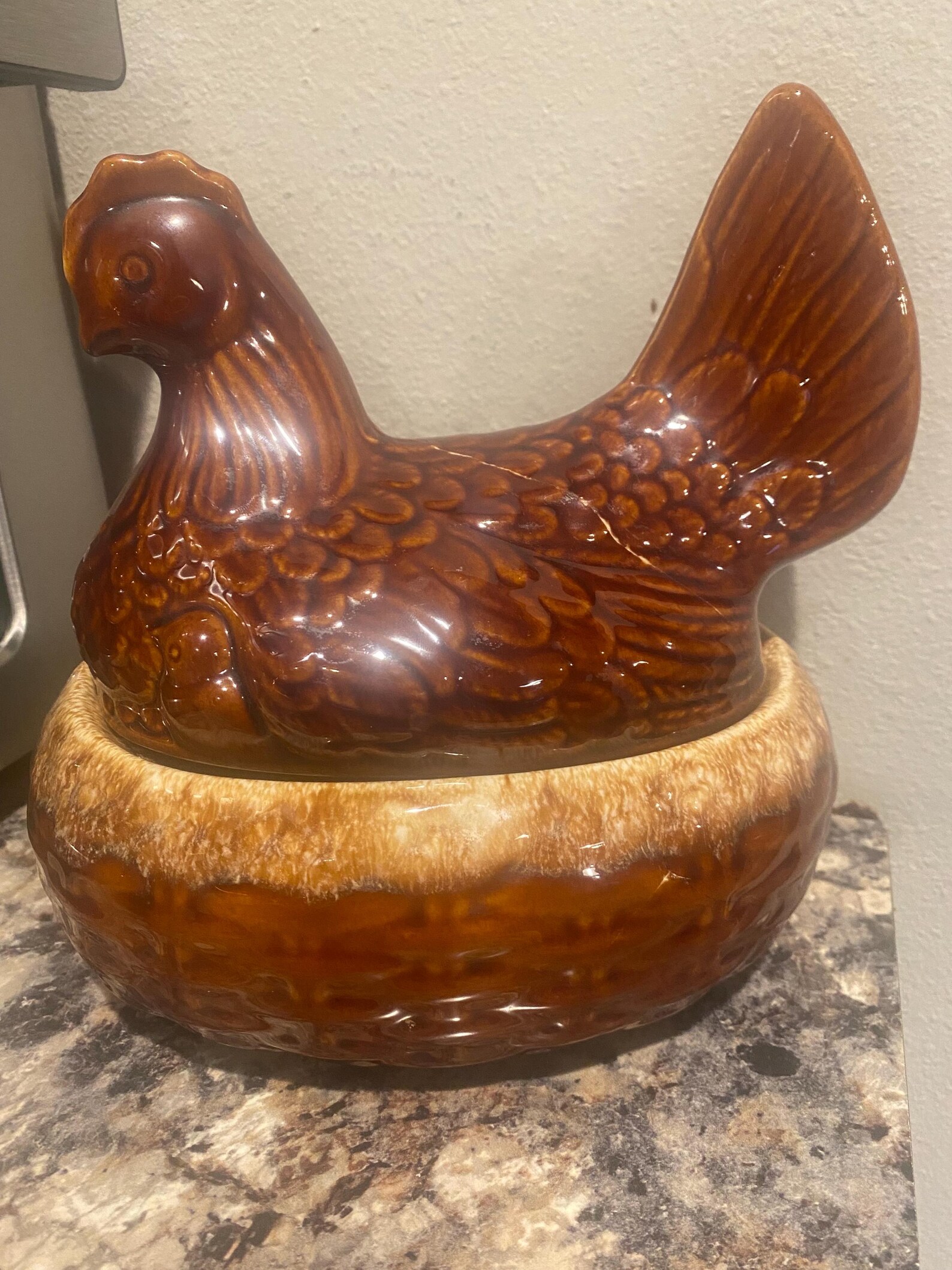 Vintage Hull USA Pottery Brown Drip Nesting Hen Chicken - Etsy