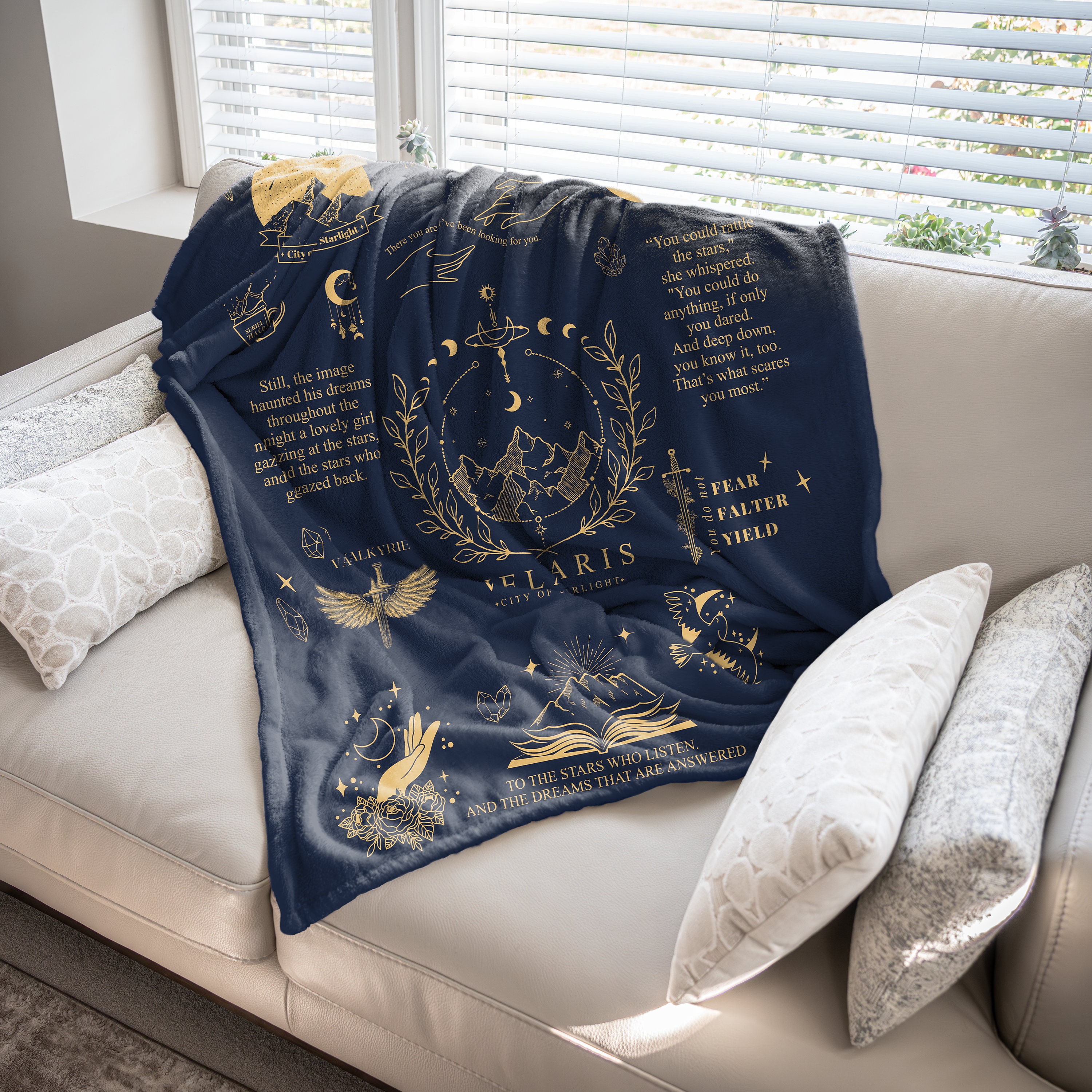 Velaris City of Starlight Throw Blanket, ACOTAR SJM Reading Merch ...