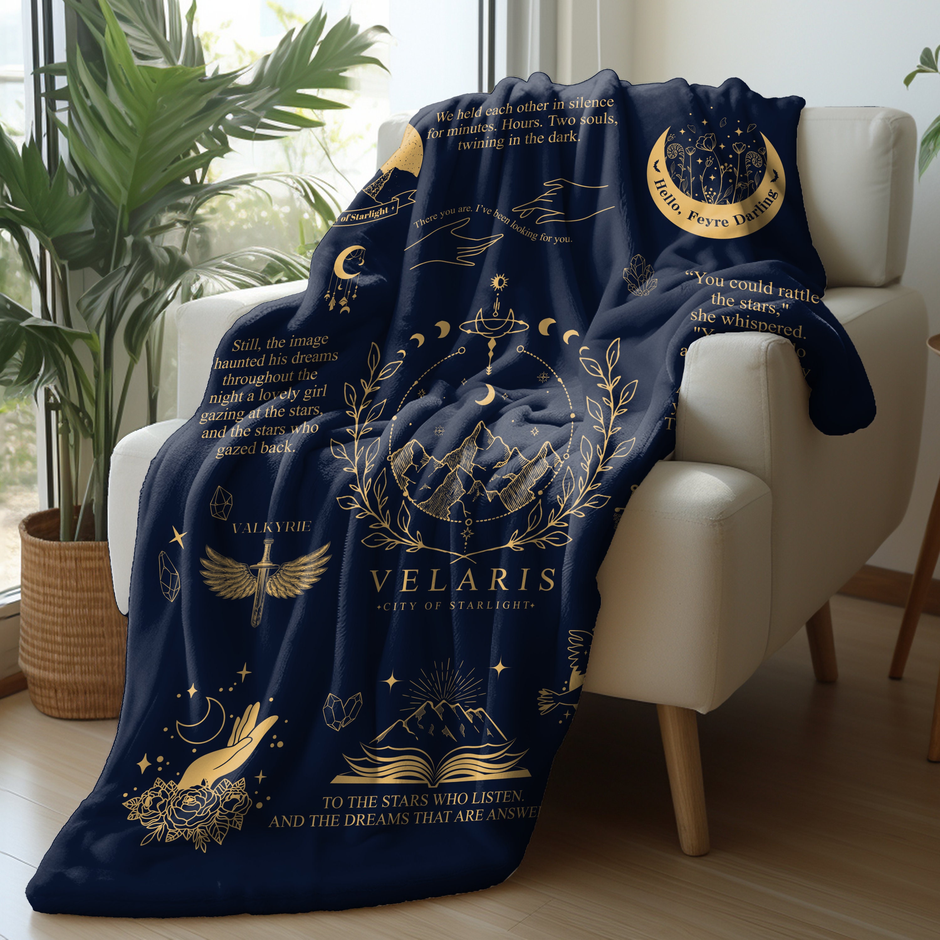 Velaris City of Starlight Throw Blanket, ACOTAR SJM Reading Merch ...