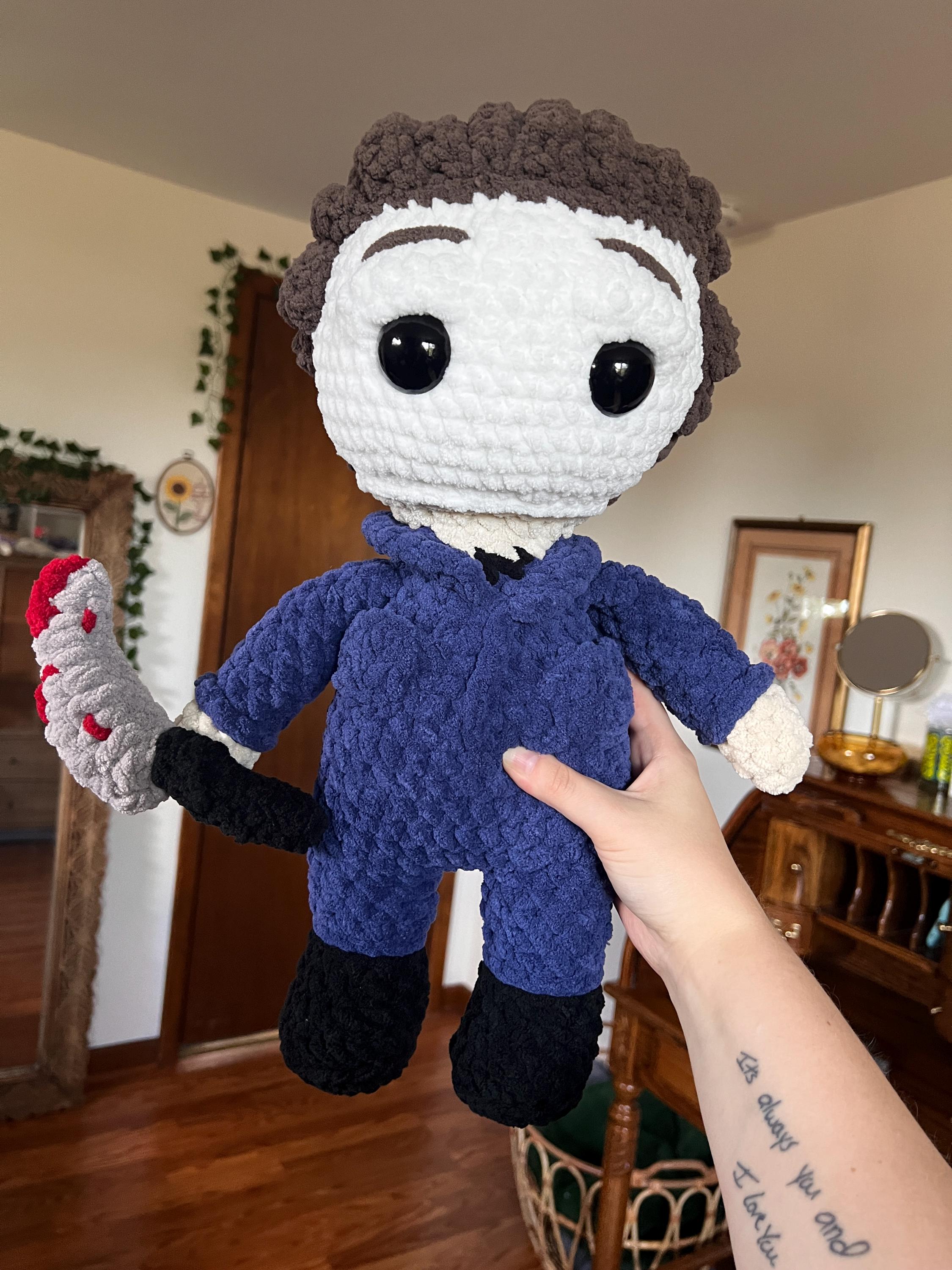 Michael Myers Crochet Plushie Scary Slasher Doll Stuffed Plushie ...