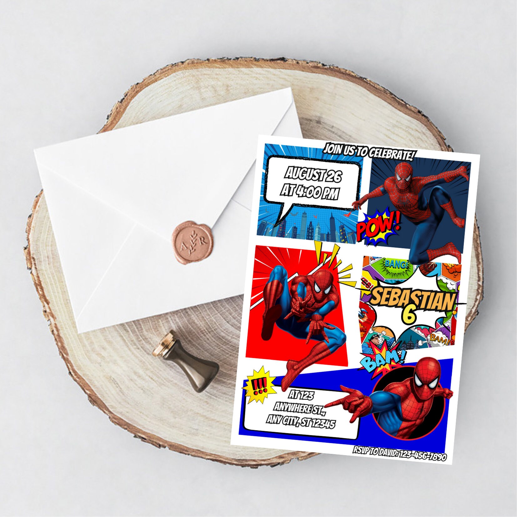 Spider Man Birthday Invitation Spider Man Invite Editable Superhero ...