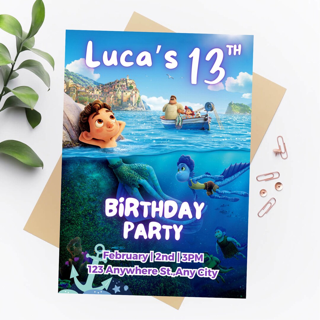 Luca Birthday Invitation Luca Birthday Party Invite Boys and Girls ...