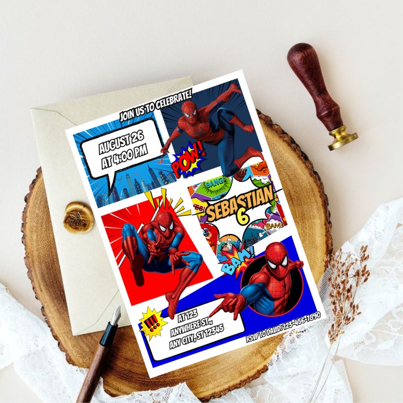 Spider Man Birthday Invitation Spider Man Invite Editable Superhero ...