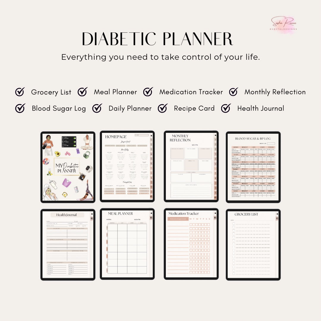 AESTHETIC DIGITAL Diabetic Journal | Minimal Journal Pages | Goodnotes ...