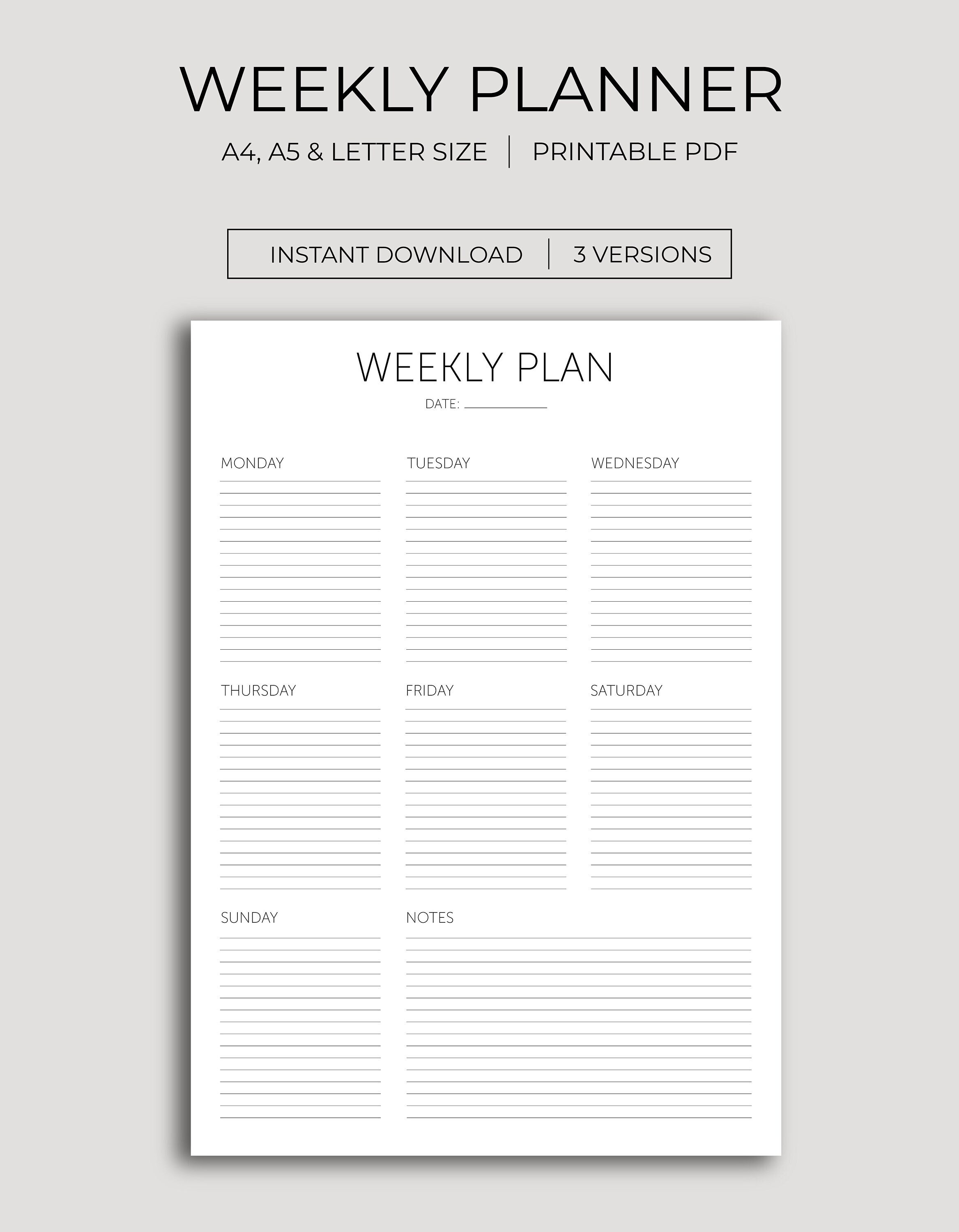 2024 Weekly Planner Printable I 2024 Calendar I 3 Versions I A4 A5 ...