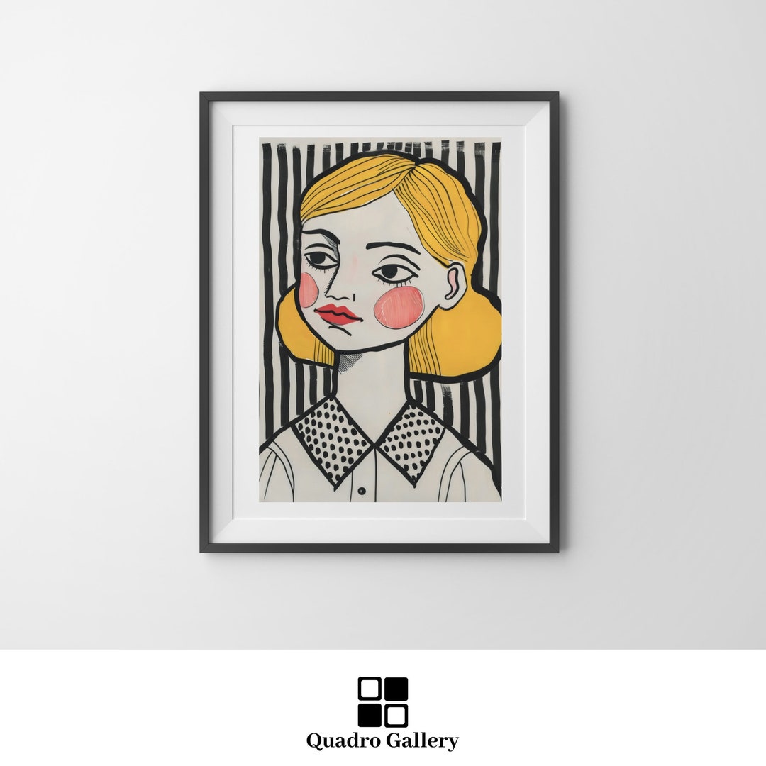 Abstract Female Portrait Printable Wall Art Modern Minimalist Woman ...