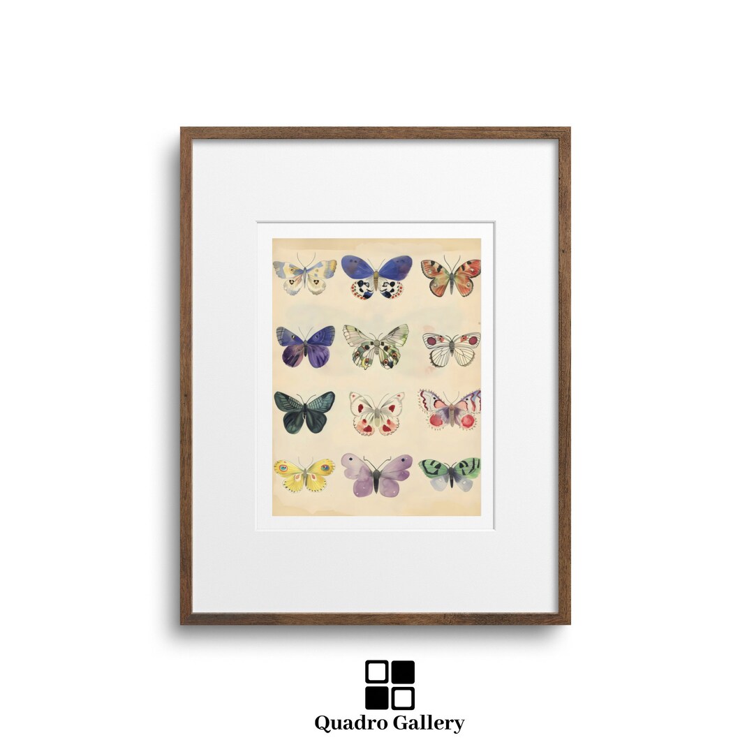 Antique Butterfly Collection Printable Vintage Entomology Digital Art ...