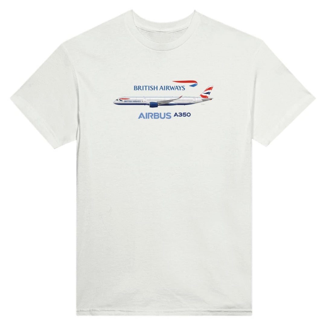 British Airways Airbus A350-1000 Cotton T-shirt Aviation Enthusiast Tee ...
