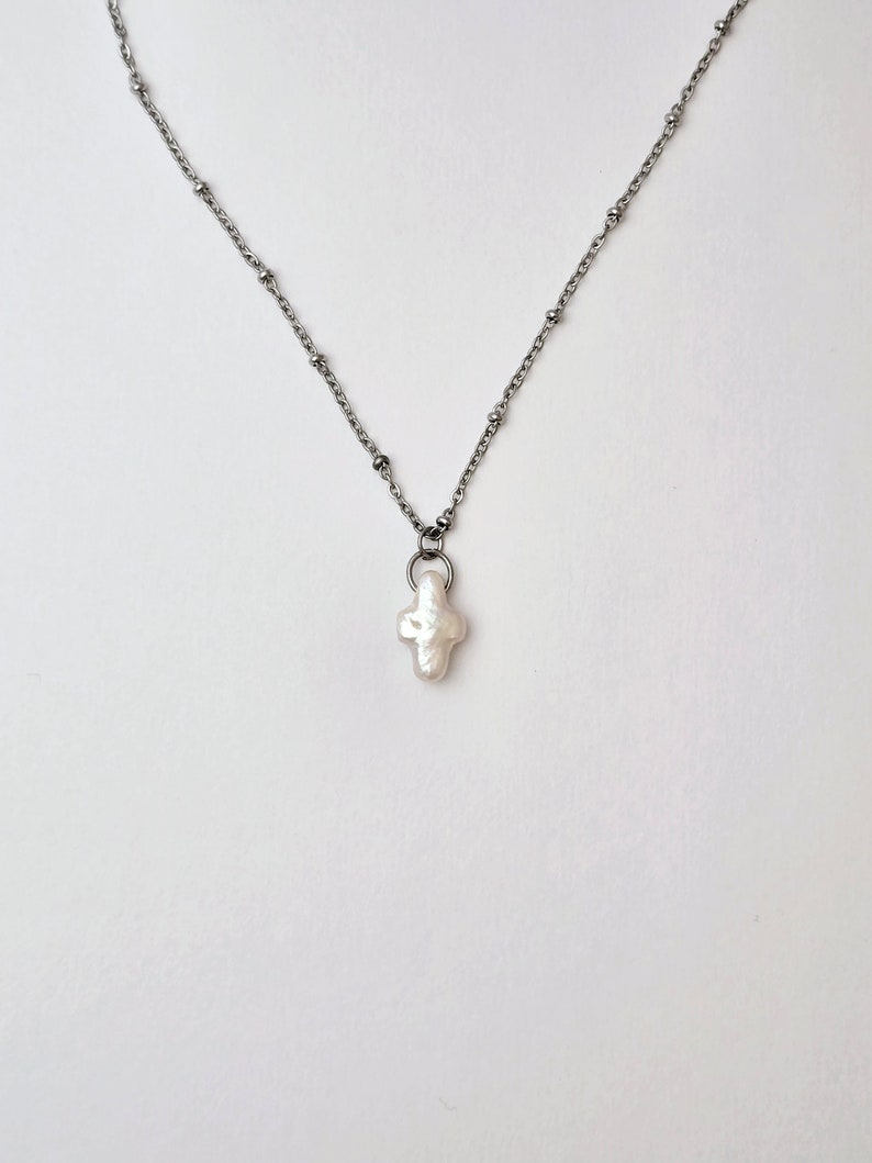 Pearl Cross Necklace, Episcopal Cross, Subtle Christian Jewelry, Faith ...