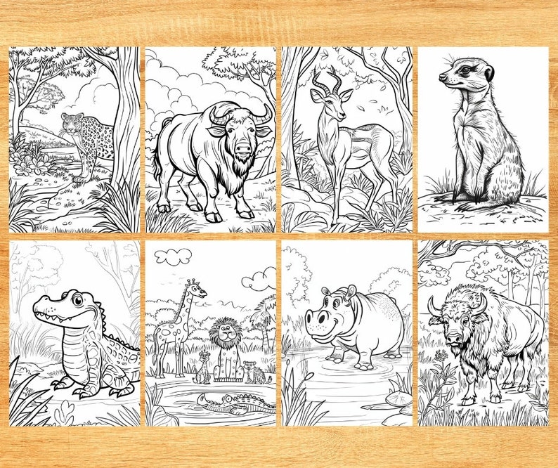 30 Savannah Animal Coloring Pages, Activity for Kids Preschoolers ...