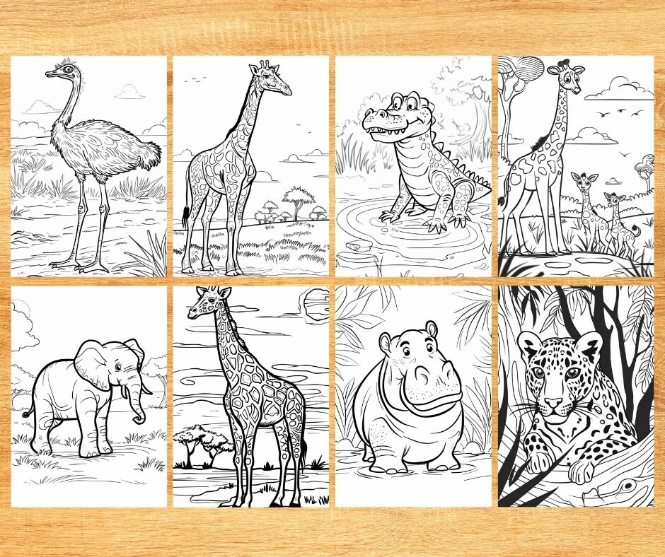30 Savannah Animal Coloring Pages, Activity for Kids Preschoolers ...