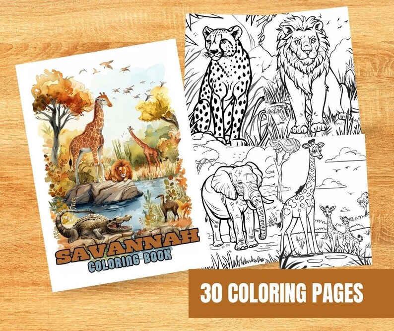 30 Savannah Animal Coloring Pages, Activity for Kids Preschoolers ...