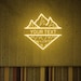Mountains Adventure Neon Sign, Mountain Camp Sign, Custom Yard Sign ...