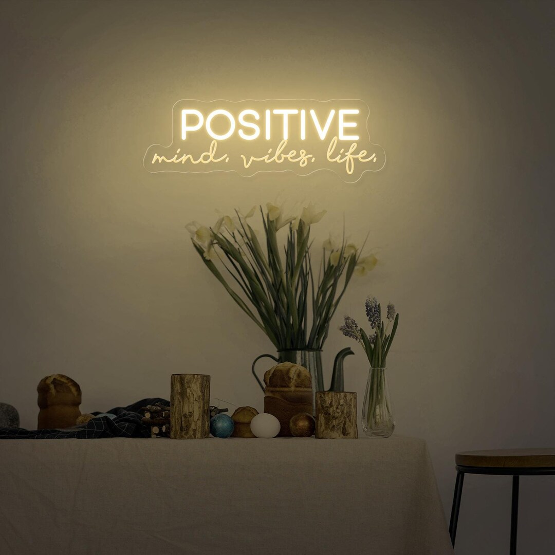 Positive Mind Vibes Life Neon Sign: Motivational LED Room Decor - Etsy