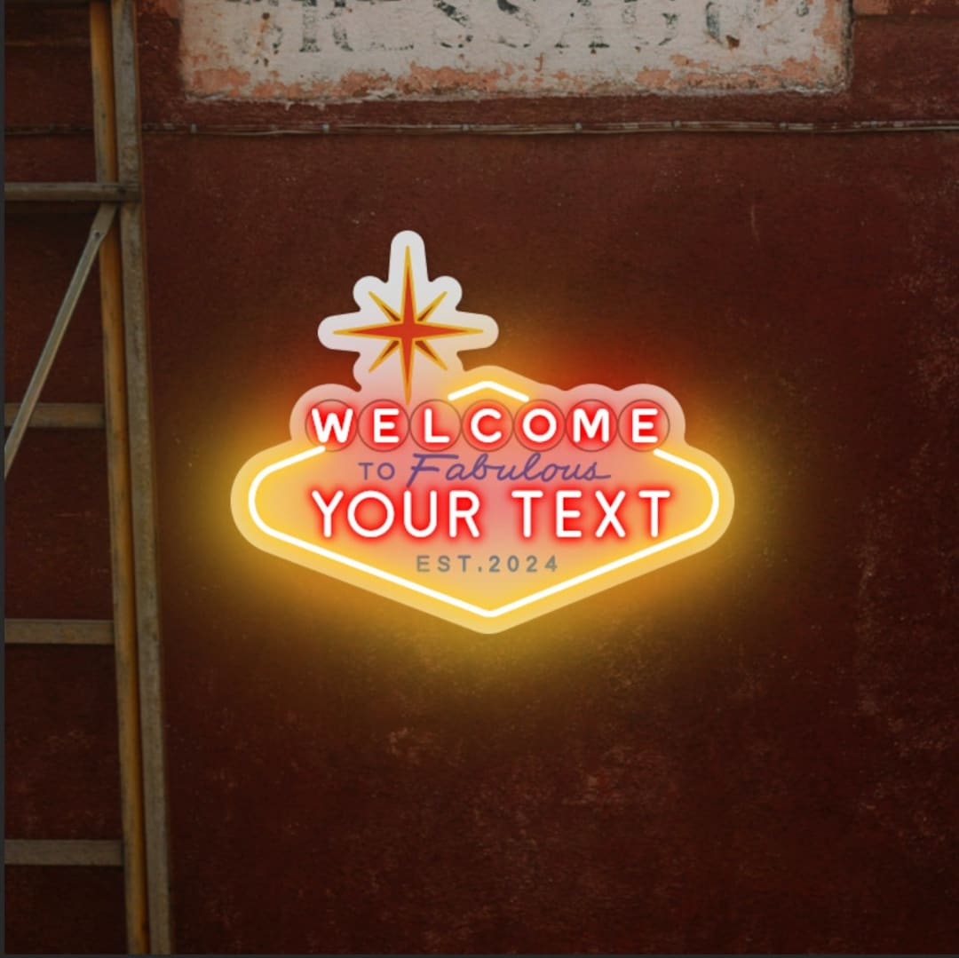 Custom Las Vegas LED Neon Sign: Personalized Bar Decor - Etsy