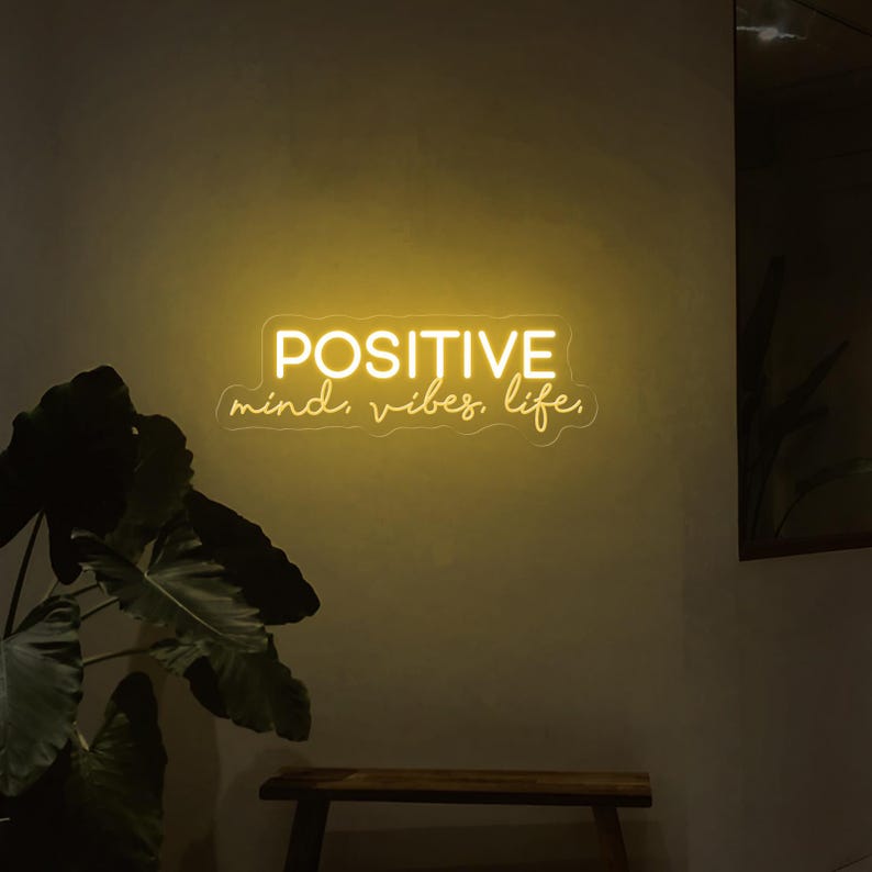 Positive Mind Vibes Life Neon Sign: Motivational LED Room Decor - Etsy