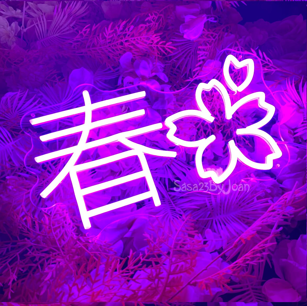 Custom Japanese Sakura Neon Sign,handmade Cherry Blossom Sign,sakura ...