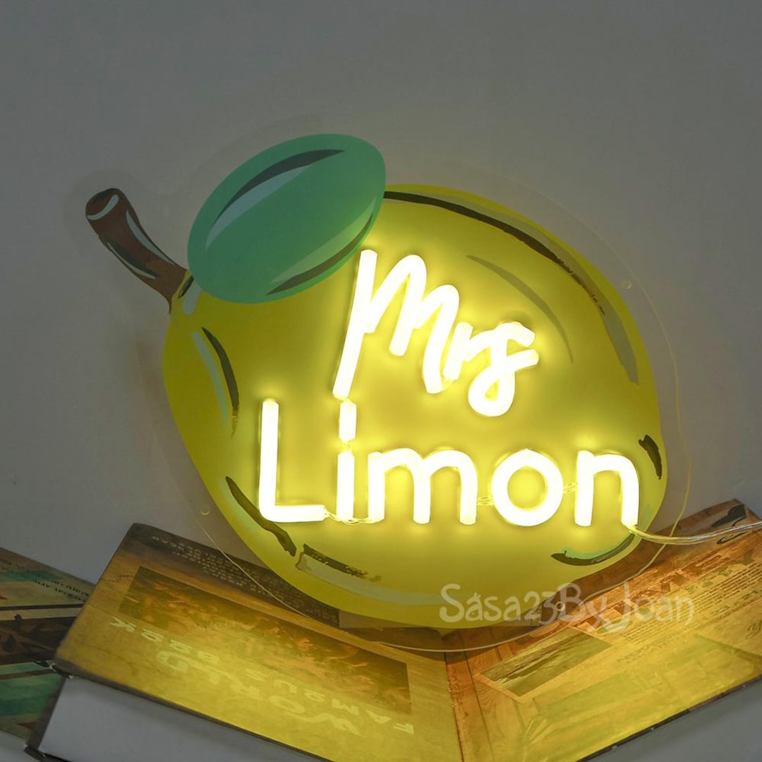 Personalized Lemon Neon Sign, Custom Kitchen Bedroom Dorm Bar Decor ...