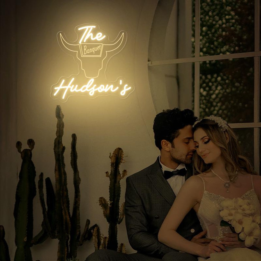 Custom Cowboy Banquet Wedding Neon Sign, Western Cowgirl Wedding Deocr ...