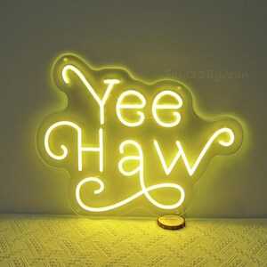 Yeehaw Neon Sign: Western Cowboy Room Decor - Etsy