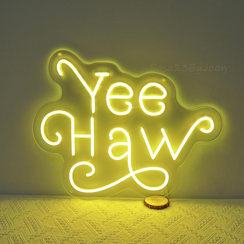 Yeehaw Neon Sign: Western Cowboy Room Decor - Etsy